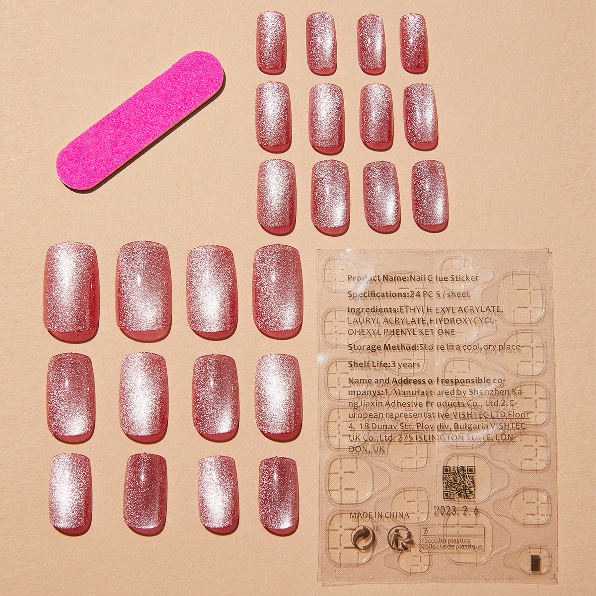 Hot Selling Red Cat Eye Wearing Nail Enhancement With 24 Pieces Of Fake Nails False Nails